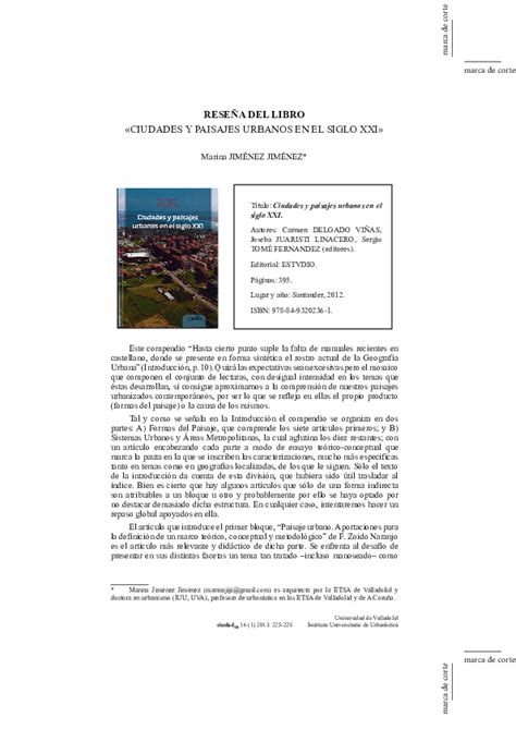 Pdf Reseña Del Libro Ciudades Y Paisajes Urbanos En El Siglo Xxi