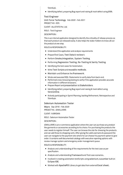 Automation Test Engineer Resume Sample In 2025 Resumekraft