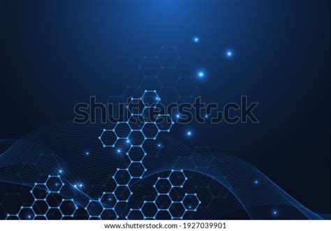 Technology Structure Molecular Connect Elements Connection Stock Vector