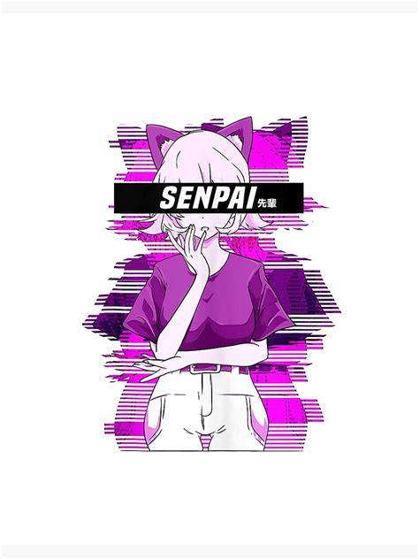Lámina Fotográfica Senpai Anime Chica Vaporwave Manga Waifu Note Me K