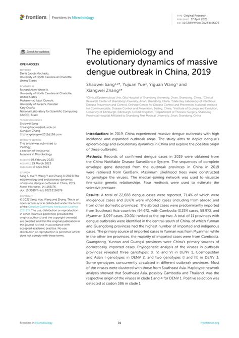 Pdf The Epidemiology And Evolutionary Dynamics Of Massive Dengue