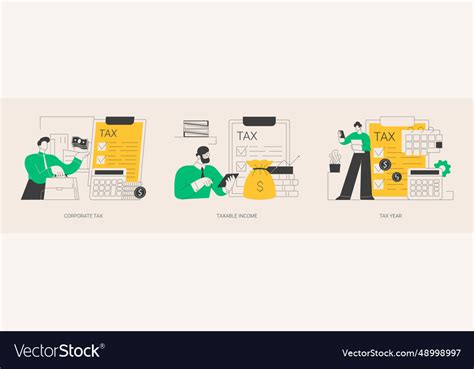 Taxable Earnings Calculation Abstract Concept Vector Image
