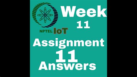 Nptel Iot Week 11 Assignment 11 Answers Youtube