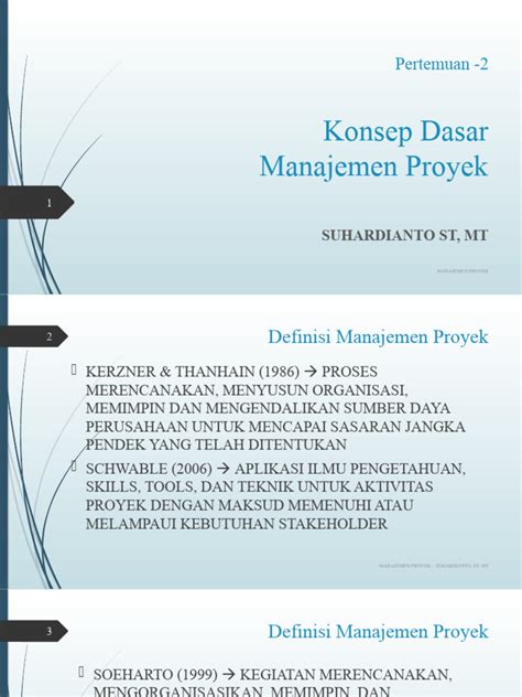 Konsep Dasar Manajemen Proyek Pdf Bisnis