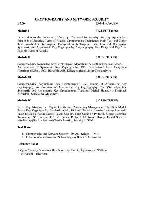 Cnsnotes Cryptography And Network Security CRYPTOGRAPHY AND NETWORK SECURITY BCS 3 0 1