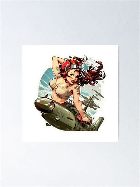 Military Aviator Pinup Girl Poster For Sale By Combatcreatives