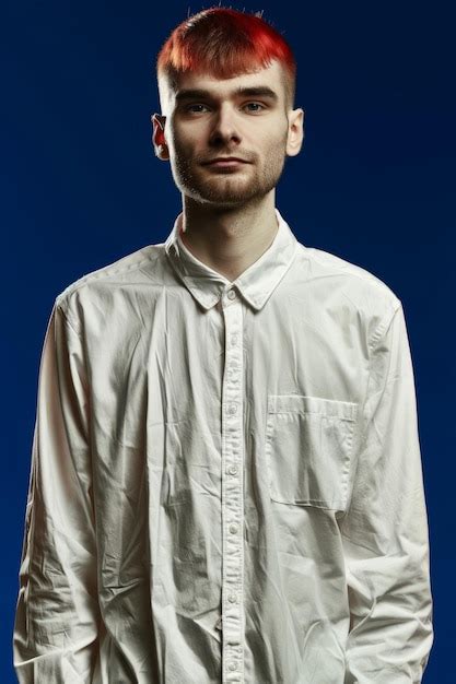 Premium Photo Man With Red Hair Wearing White Shirt Generative AI