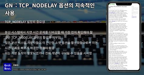 tcp nodelay 옵션의 지속적인 사용 geeknews