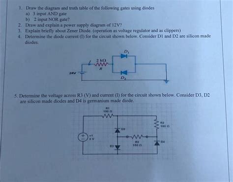 solved 1 draw the diagram and truth table of the following