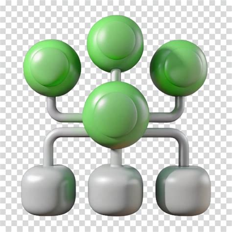 추상적인 계층 차트 조직 구조의 3d 모델 프리미엄 Ai 생성 Psd
