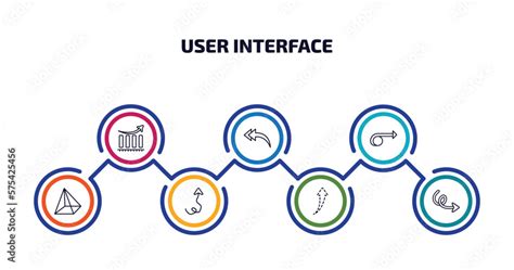 User Interface Infographic Element With Outline Icons And 7 Step Or Option User Interface Icons