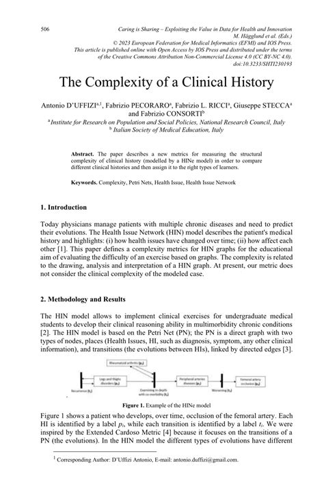 Pdf The Complexity Of A Clinical History