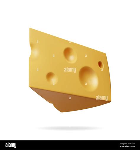 3d Triangular Piece Of Cheese Isolated On White Render Cheese Icon