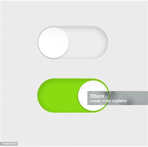 흰색 배경에 격리된 스위치 버튼을 토글합니다 벡터 3d 그림 에 대한 스톡 벡터 아트 및 기타 이미지 그래픽 사용자 인터페이스 디자인 Istock