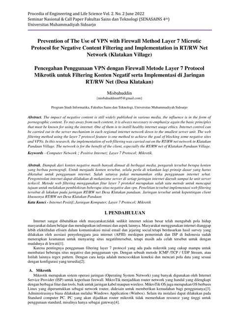 Pdf Prevention Of The Use Of Vpn With Firewall Method Layer 7