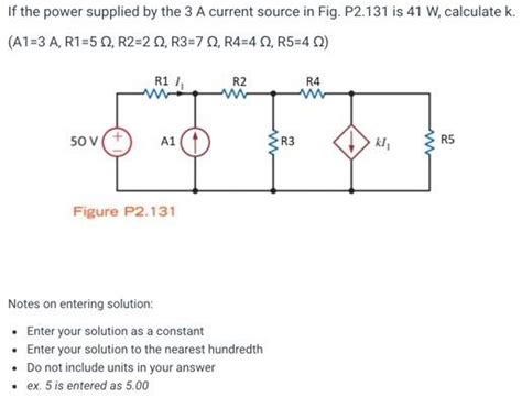 Solved Find The Value Of K In The Network In Fig P2129