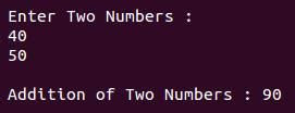 Add Two Numbers Using Pointers C Program