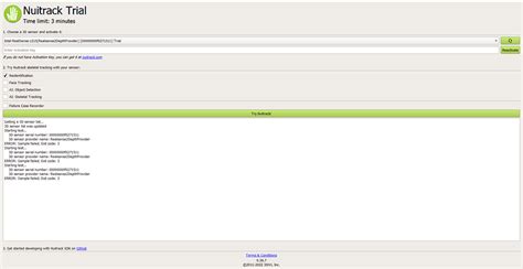 Sample Failed Exit Code 3 Nuitrack SDK Nuitrack