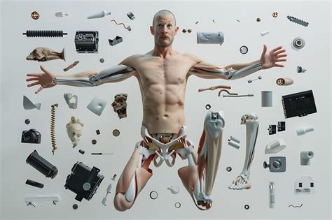 Human Body Disassembled A Surreal 3d Illustration Of The Human Body As