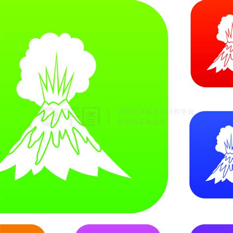 不同免抠元素火山喷发集合象用不同的颜色隔绝了传染媒介例证高级收藏火山喷发集合模板免费下载eps格式1500像素编号39567371 千图网