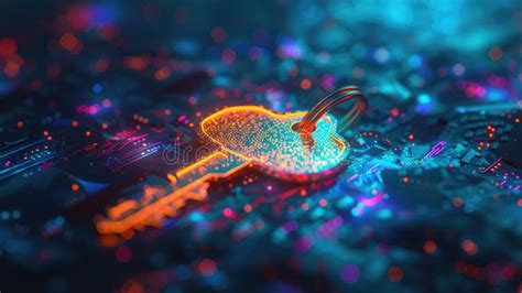 Authentication And Access Control In Digital World With Glowing Key