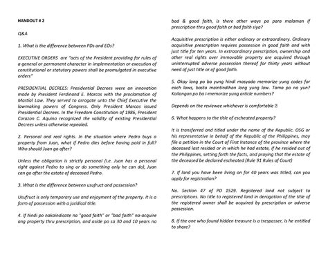 Handout 2 Law Vt Summaries On Different Laws Handout 2 Qanda 1