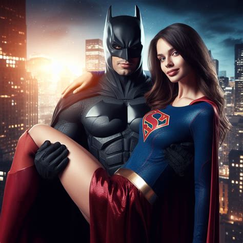Batman Carrying Supergirl In His Strong Arms Ai By Evandromarquesamv