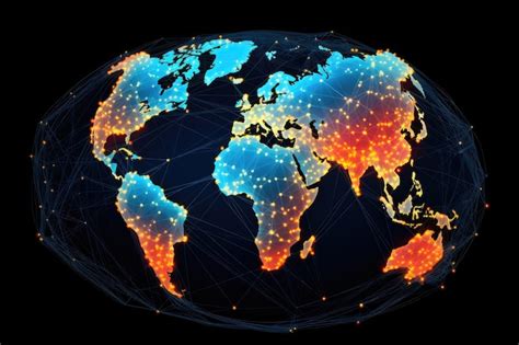 Premium Photo Interconnection Of Global Networks Illustrated As A Map