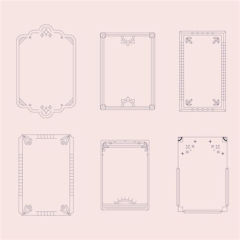 Premium Vector Collection Of Different Frames With Stars Minimalistic Linear Frames Arches