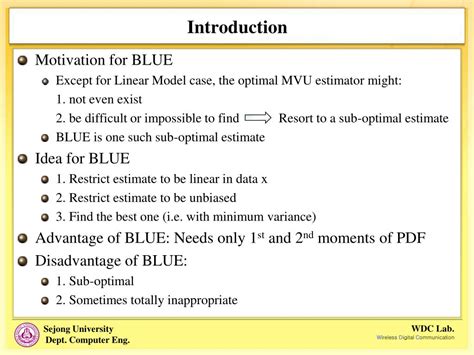 Ppt Chapter 6 Best Linear Unbiased Estimator Blue Powerpoint Presentation Id 4387714
