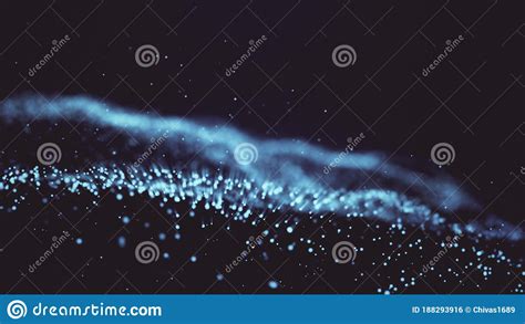 Abstract Background With Moving And Flickering Particles A Moving Wave Of Deep Color With