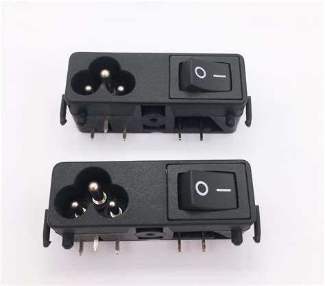 Power Entry Module En60320 C6 2 5a 250v Power Inlet With 3a 250v Rocker Switch Spst Ac