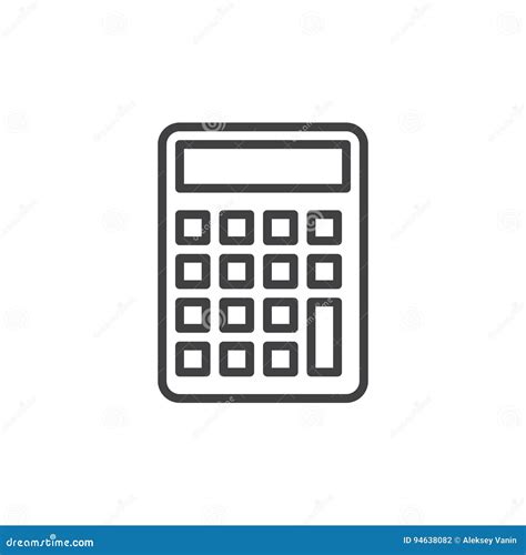 Calculator Line Vector Icons And Signs Compute Math Calculate Count