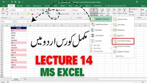Conditional Formatting Highlight Cell Rules Text That Contains In Excel Youtube