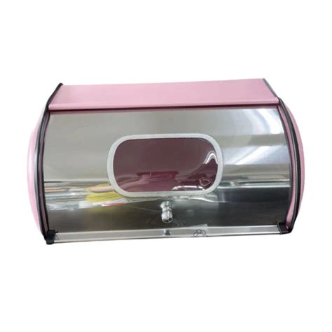 Cuticate Metal Bread Box Bread Bin With Roll Lid Bread Storage Bin