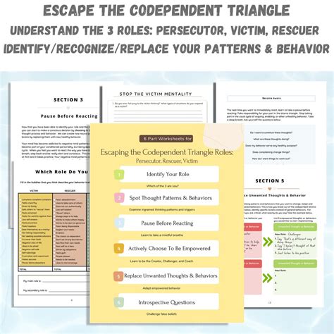 Exit The Codependent Triangle Roles Work Book Codependence Etsy