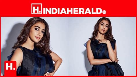Pooja Hegde Sizzles In Short Hot Blue Ruffle Dress Photos