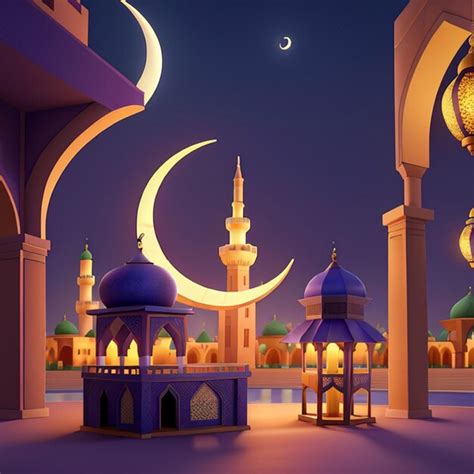 Premium Ai Image Ramadhan Karim 3d Background With Empty Space Ai