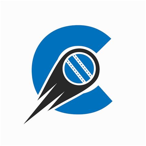 Premium Vector Letter C Cricket Logo Concept With Moving Ball Icon