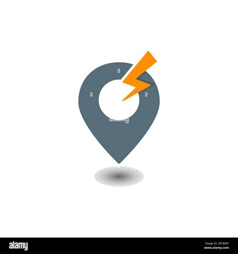Map Pointer With Lightning Vector Design Template Illustration Stock Vector Image Art Alamy