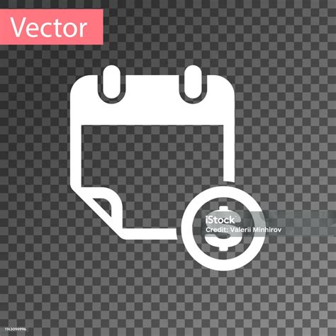 흰색 금융 달력 투명 한 배경에 고립 된 아이콘입니다 연간 지불 일 월별 예산 계획 고정 기간 개념 대출 기간 벡터 일러스트 개념에 대한 스톡 벡터 아트 및 기타 이미지