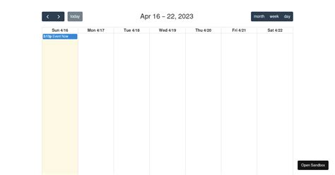 Fullcalendar React Codesandbox