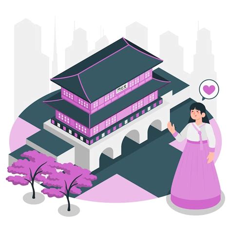 Free Vector Seoul Concept Illustration