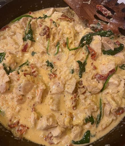 Creamy Chicken Spaghetti Squash StHealthy Hunter