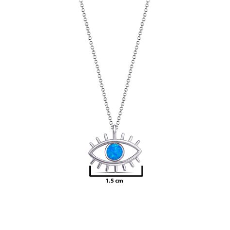 Eye Shape Necklace With Opal Round Stone