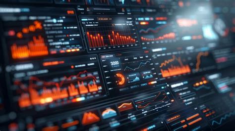 Futuristic Dashboard With Graphs Charts And Data Premium Ai Generated Image