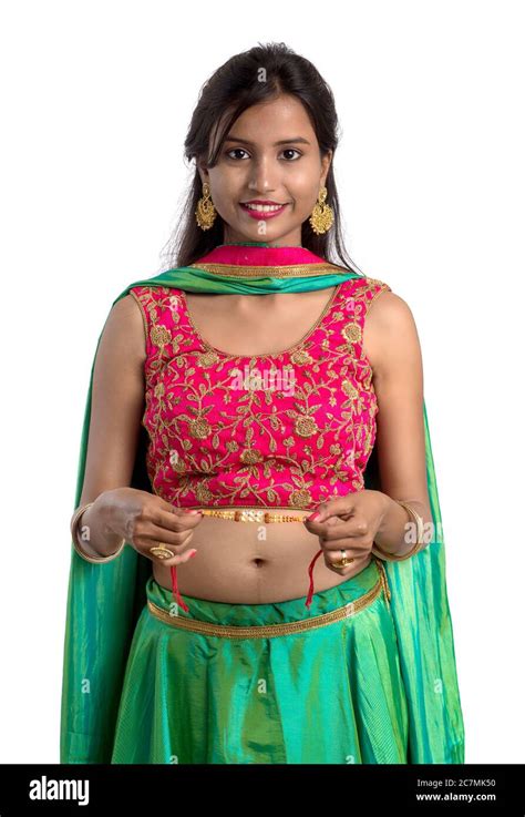 Beautiful Girl Showing Rakhi On Occasion Of Raksha Bandhan On A White
