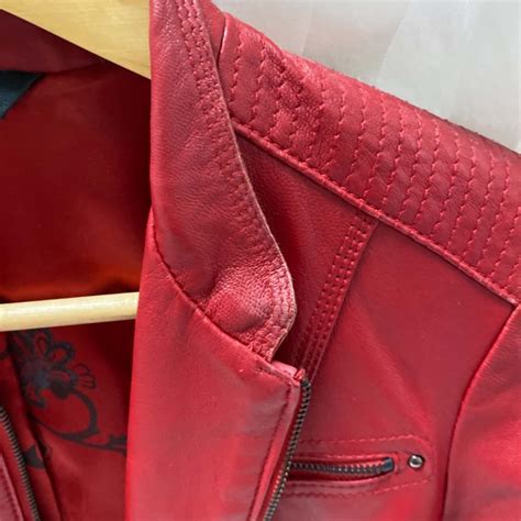 Womens Red Leather Jacket