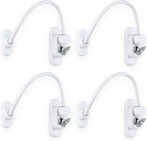 White Lockable Window Restrictor With Key Fixings Restrictor To Prevent Injury Increase