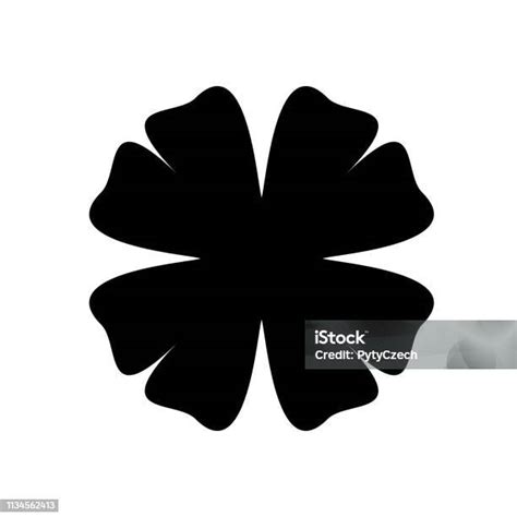 샴 록 실루엣블랙 네 잎 클로버 아이콘입니다 행운 테마 디자인 요소입니다 간단한 모양 벡터 일러스트 0명에 대한 스톡 벡터 아트 및 기타 이미지 Istock